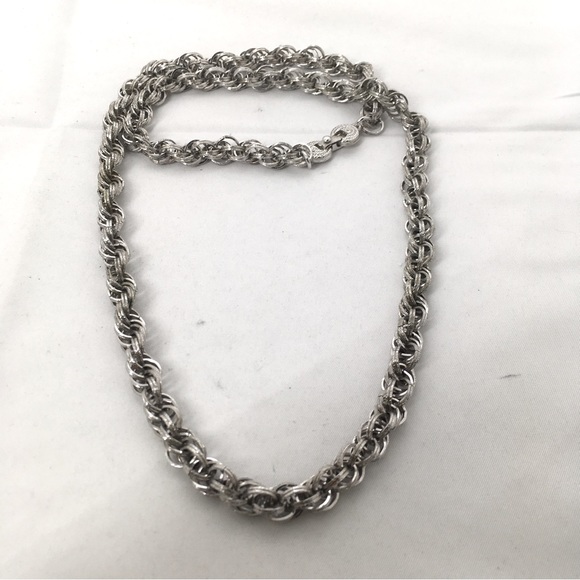 Monet | Jewelry | Vintage Monet Silver Rope Chain Necklace | Poshmark